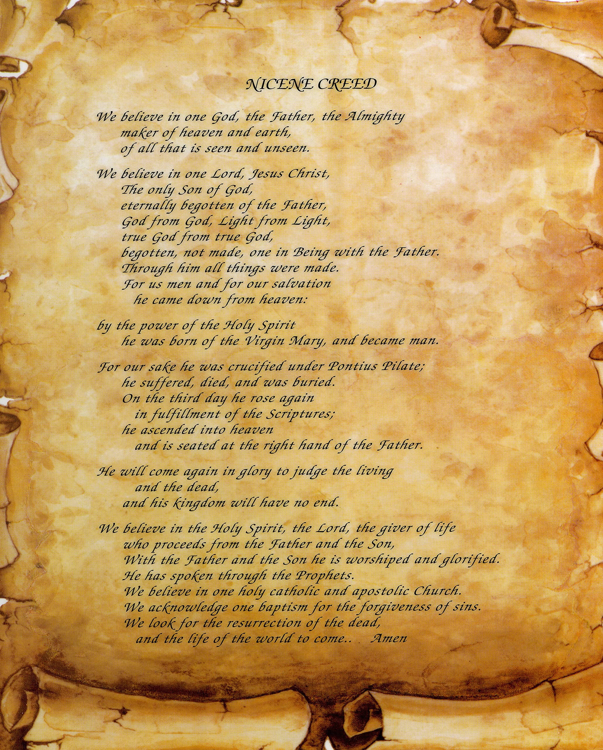 Autom Catholic print picture - Nicene Creed - 8*10inch ready to be ...