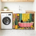 Black Cat Cabinet Curtains for Kitchen 10"W x 11"L, Pink Bathtub Green ...