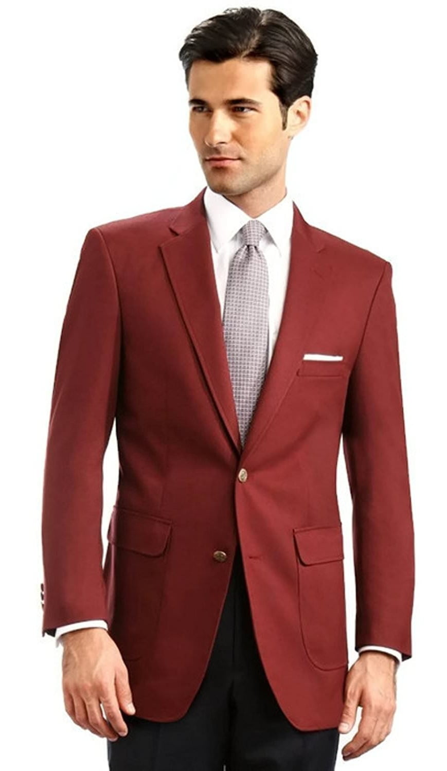 Men's Elegant Modern 2 Button Notch Lapel Blazer - Walmart.com