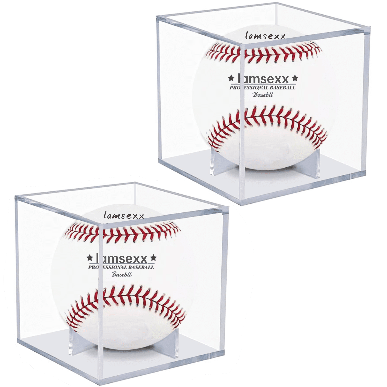 2 Pack Baseball Display Case, UV Protected Acrylic Boxes for Display ...