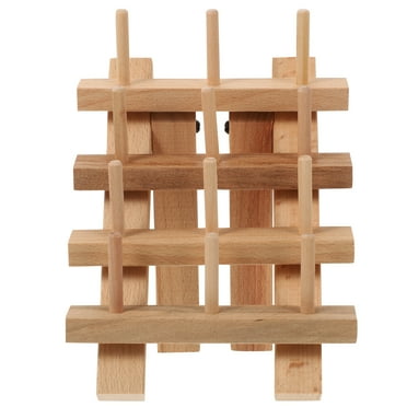 60-Spool Wooden Sewing Thread Organizer Rack - Natural Wood - Walmart.com
