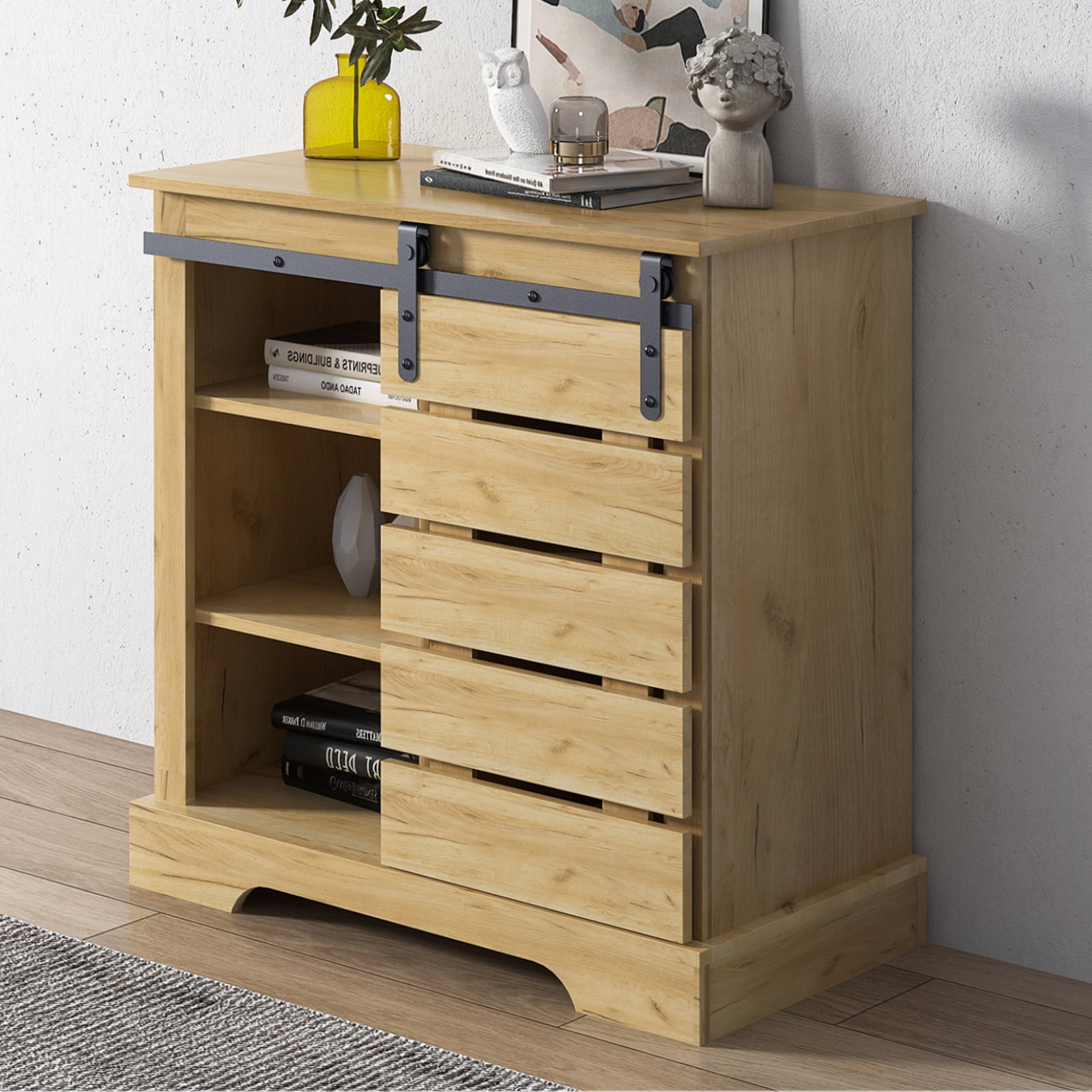 Solid Wood Sofa Side Table, Rustic Console Table for Living Room ...