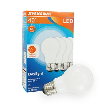 SYLVANIA LED Light Bulb, A19, 8.5W, Medium Base, 5000K, Daylight, 4 Pack - Walmart.com