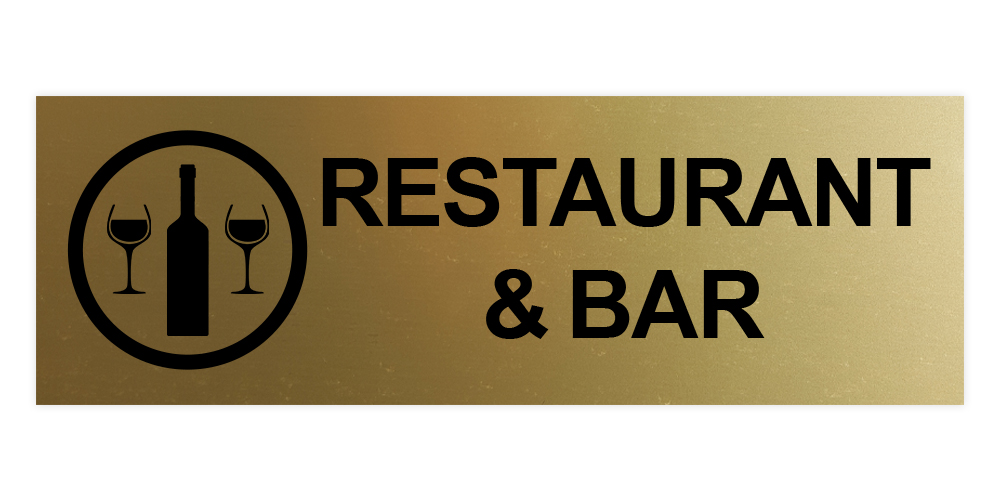 Basic Restaurant & Bar Sign (Brushed Gold) - Small - Walmart.com