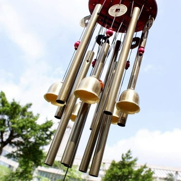 33" Wind Chimes Large Tone Resonant Bell 10 Tubes 5 Bells Chapel Church ...