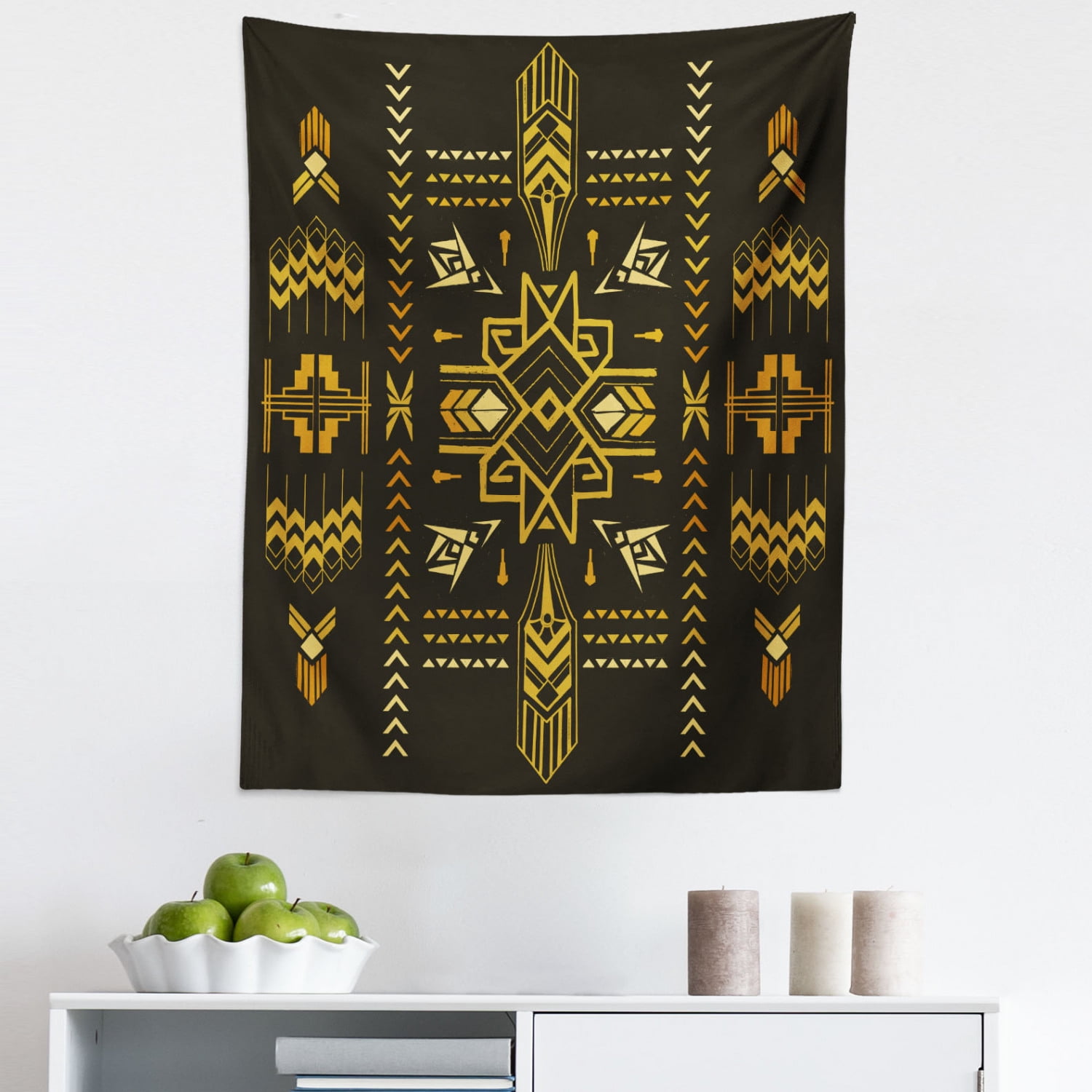 Geometric Tapestry, Tribal Hand Drawn Vintage Aztec Background in ...