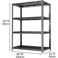 Adjustable 4-Tier Garage Shelving, Heavy Duty Steel Storage Rack, High ...