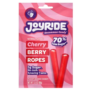 Joyride Sweets Sour Blue Raspberry Candy Strips, Vegan, Low Sugar, High ...