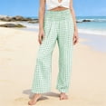 Leey-World Girls Plaid Wide Leg Pants Wide Waistband Elastic Waist ...