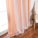 "Quality Home Gathered Tulle Overlay Blackout Curtain Panel Pair ...