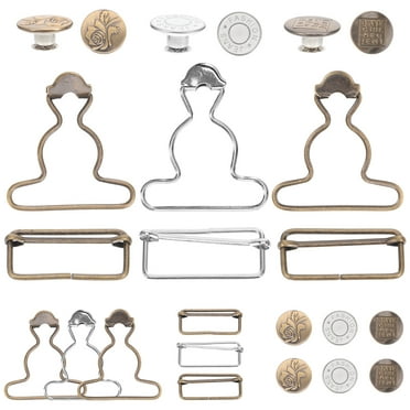 12 Sets Metal Buckles Dungaree Buckles with Rectangle Slider Fasteners ...