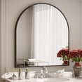 GRAHMCY 34"x32" Arched Bathroom Mirror Wall Mirror With Aluminum Alloy ...