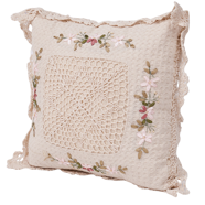 Embroidered Floral Toile Decorative Pillow, Pink, 22" x 22 "The Pioneer ...