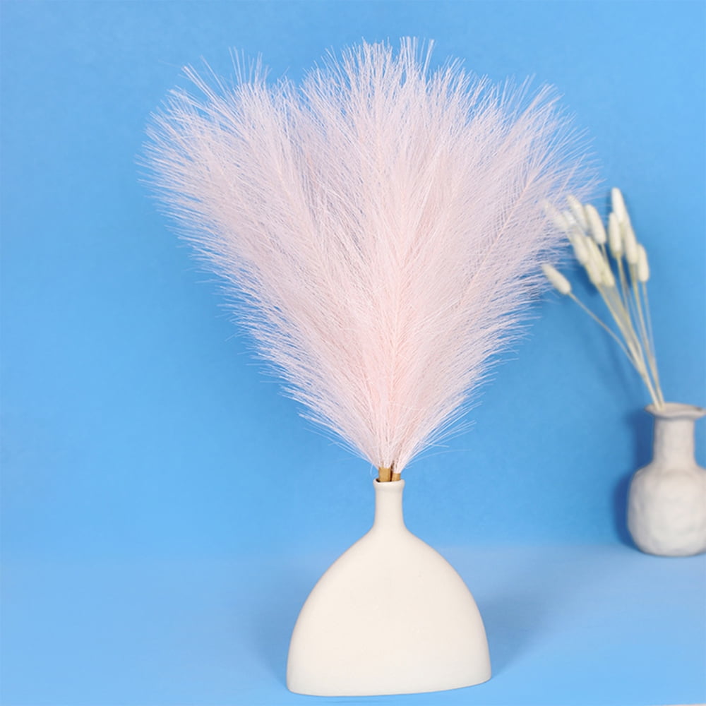 Faux Pampas Grass Fluffy Artificial Fake Plants Bulrush Reed Vase ...