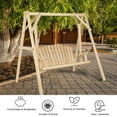 Costway A-Frame Patio Rocking Porch Swing, Three-Seater, Outdoor Garden ...