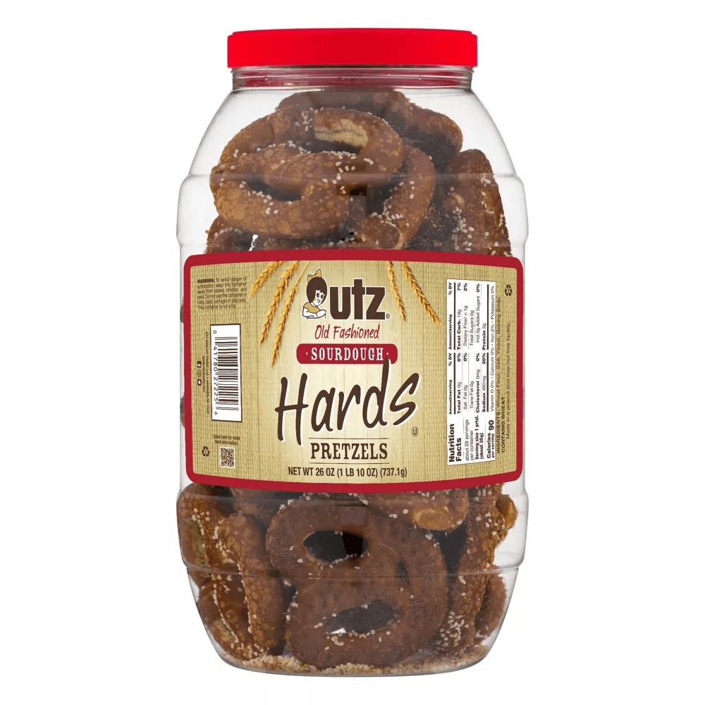Utz Old Fashioned Sourdough Hards Pretzels 26 oz. Barrel (3 Barrels ...