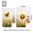A painting of a bee sitting on a sunflower in a field of flowerskitchen ...