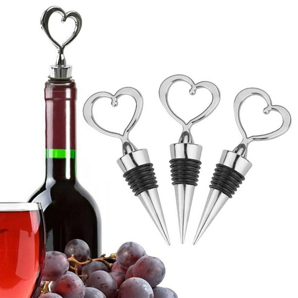 Wine Bottle Stoppers, Wine Sealer Wine Plug Portable Heart Shaped For ...
