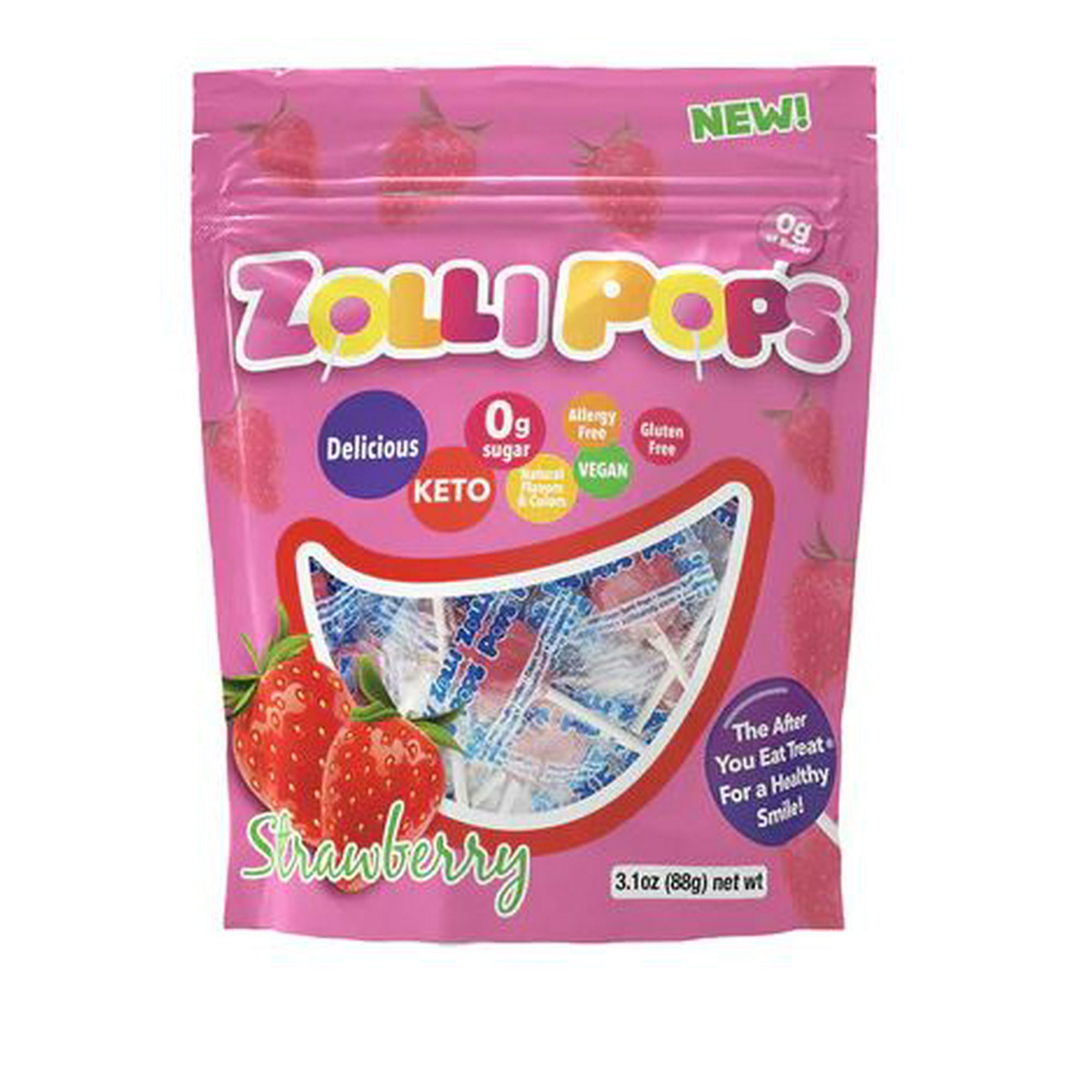 Click here for Zollipops Pouch Lollypops Strawberry 88g (3.1 Oz) prices