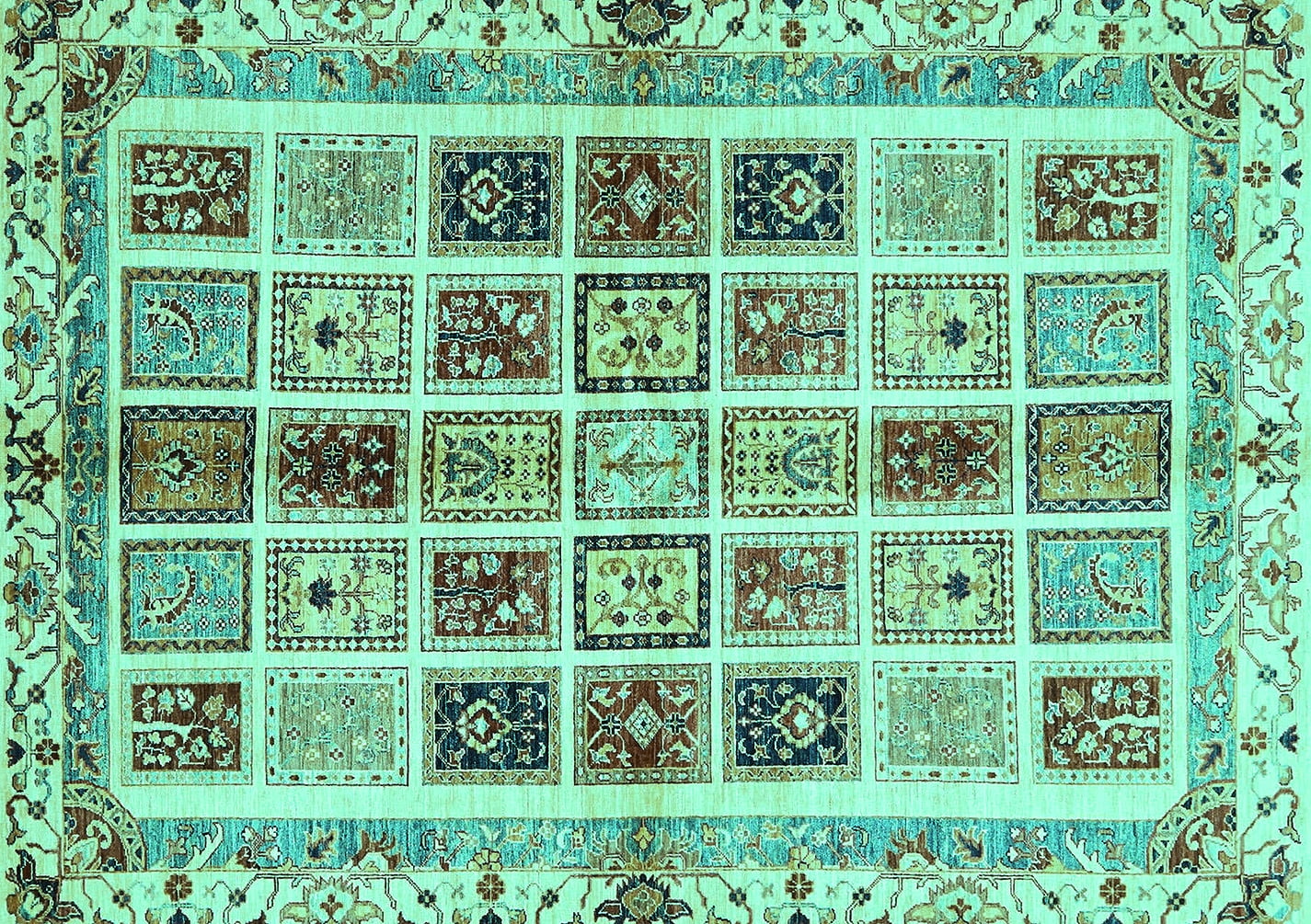 Ahgly Company Machine Washable Indoor Rectangle Abstract Turquoise Blue ...