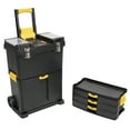 Erie Tools® Rolling Mobile Portable Toolbox with Foldable Handle & 3 ...