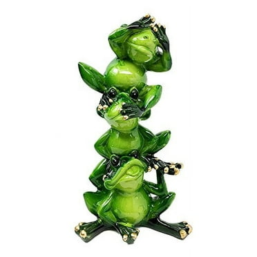 Inspirational Cute Praying Frog On Rock Statue By DWK | Novelty ...