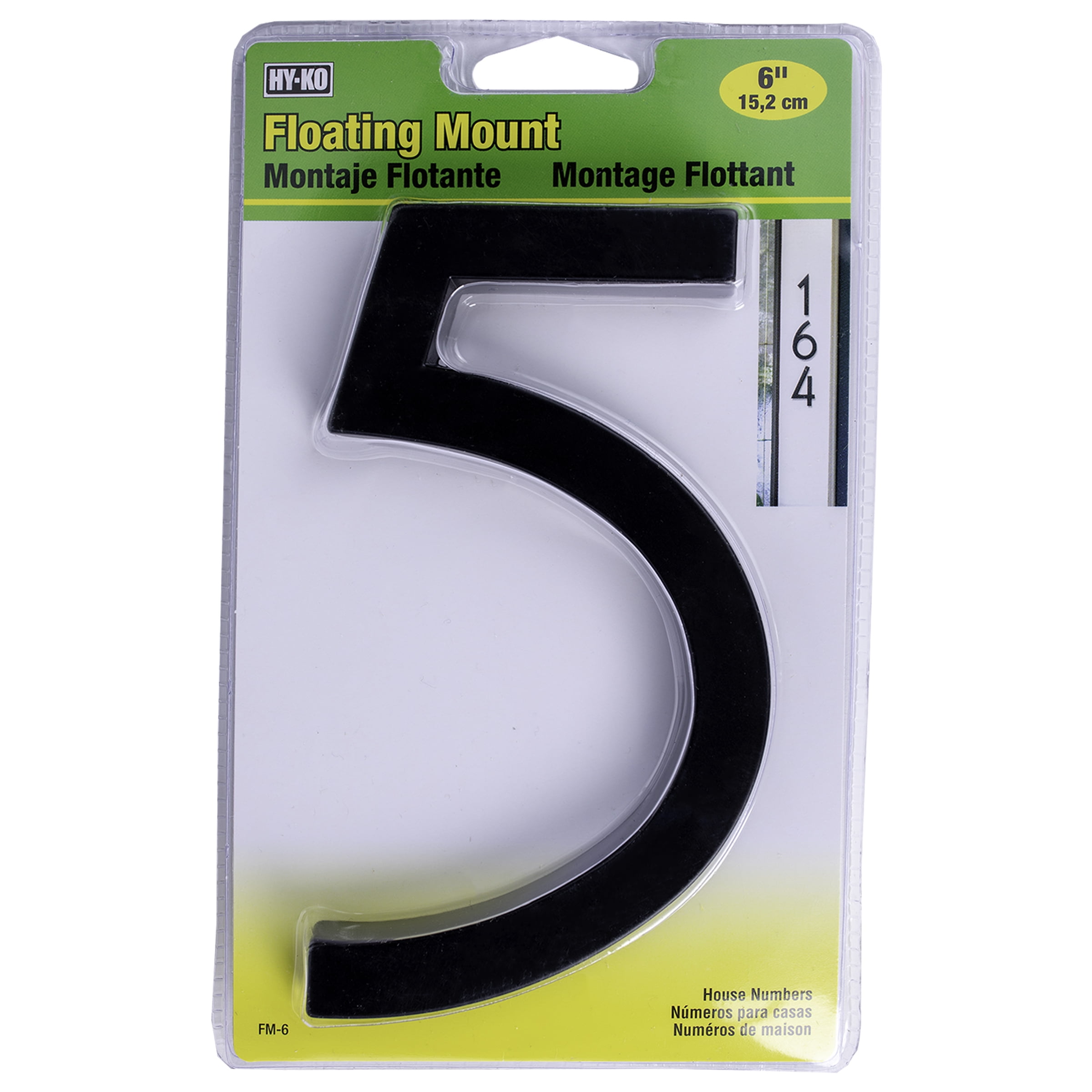 HY-KO 6" BLACK FLOATING MOUNT HOUSE NUMBER 5 - Walmart.com