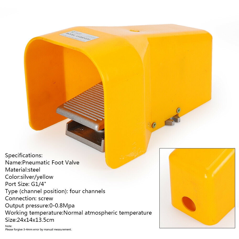 CNCEST Pneumatic Foot Pedal Valve Switch Control 3 Way 2 Position 1/4 ...