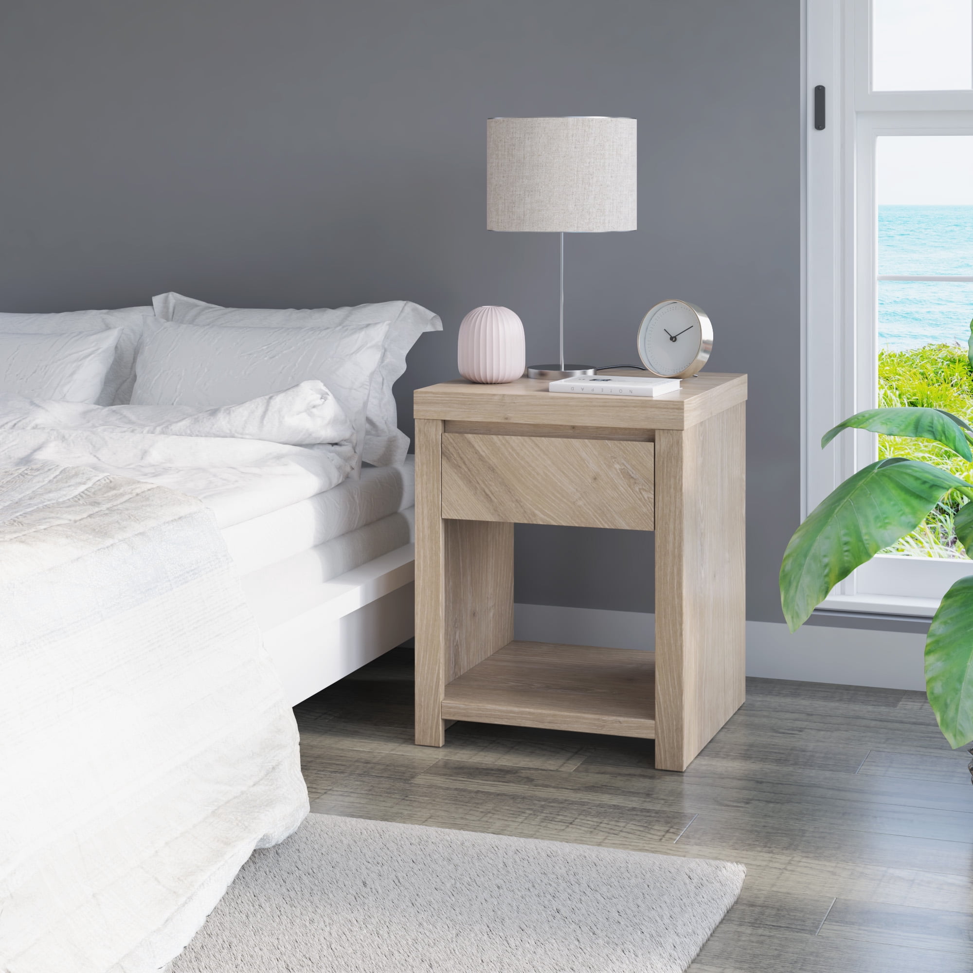 Twin Star Home Modern 1-Drawer Night Stand with USB Charging - Walmart.com