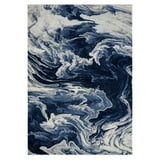 Luxe Weavers Marble Abstract Ocean Swirl Blue 6x9 Area Rug, Stain ...