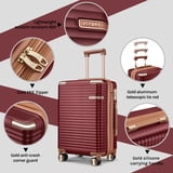 Joyway 3-Piece Carry-On Luggage Set with Swivel TSA Lock and Leather ...