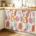 Abstract Face Painting Cabinet Curtains 32" W x 55" L, Boho Pink ...