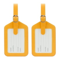 PU Leather Luggage Tags, Travel ID Bag Tags - Set of 2 (Red) - Walmart.com
