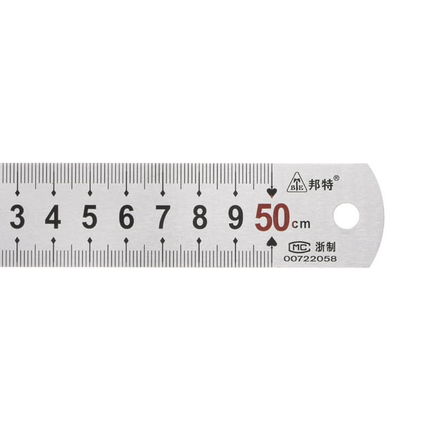 Uxcell Stainless Steel Ruler, 20" Metal Rulers 1.14" Wide Inch and ...