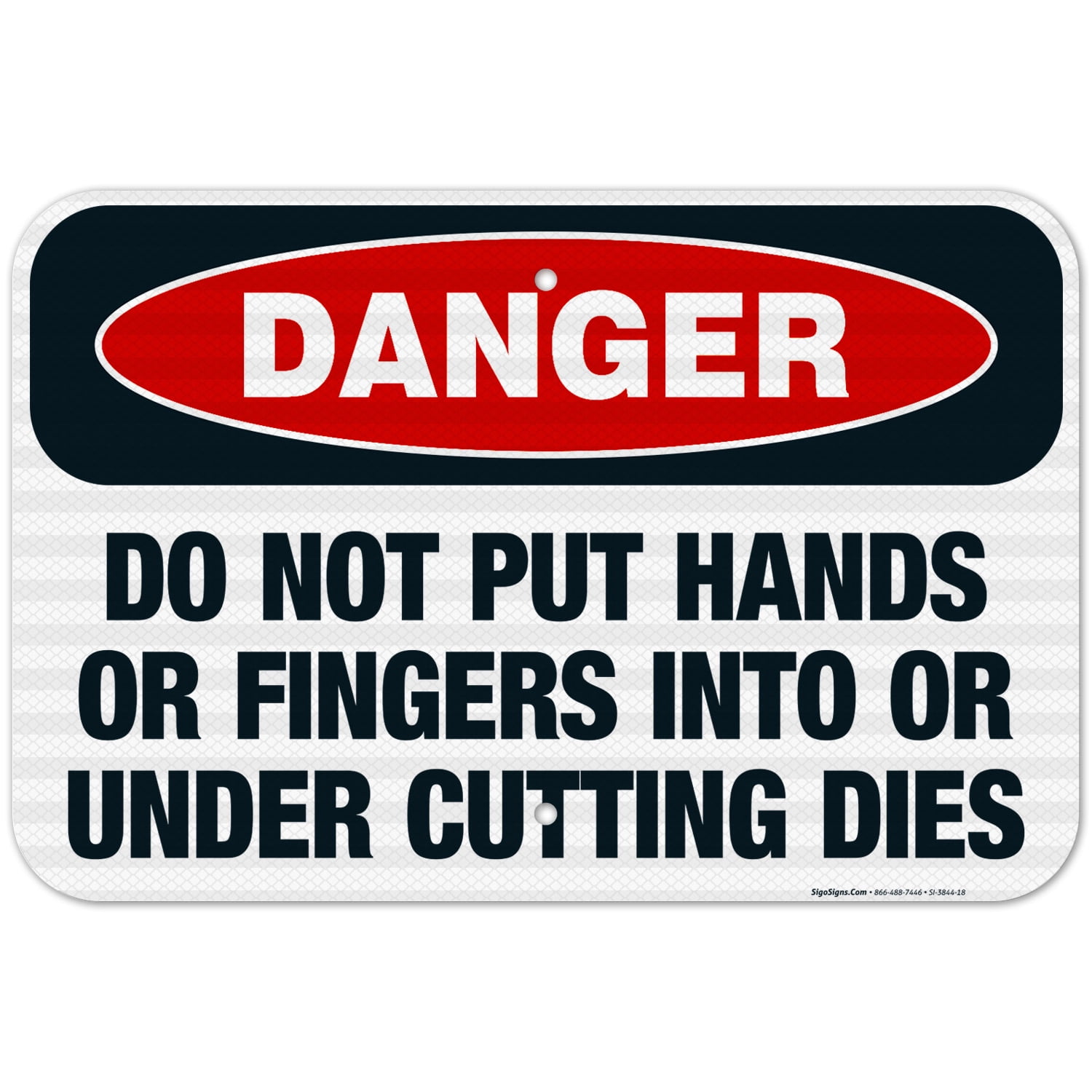 Do Not Put Hands Or Fingers Into Or Under Cutting Dies Sign, OSHA ...