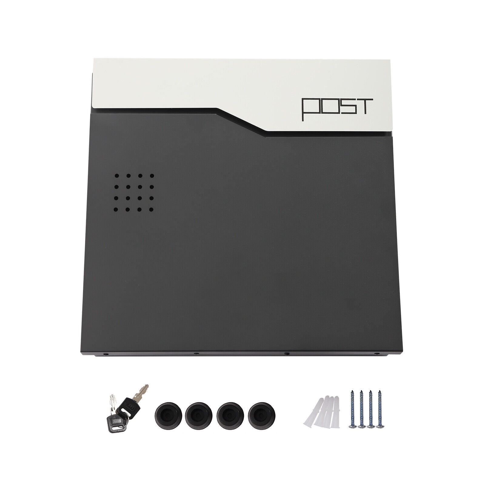 Modern Wall-mounted Mailbox Steel Rectangular Mail Box w/ Newspaper Compartment - Walmart.com