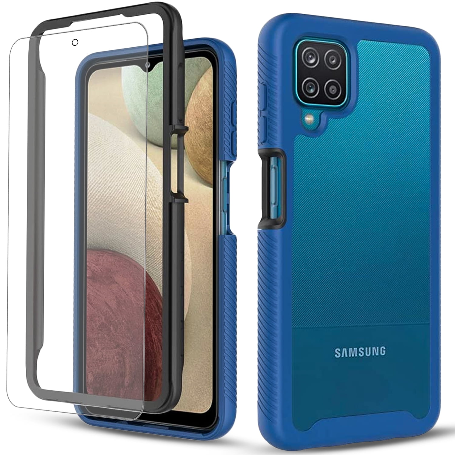 Samsung Galaxy A12 Case, with [Tempered Glass Screen Protector ...