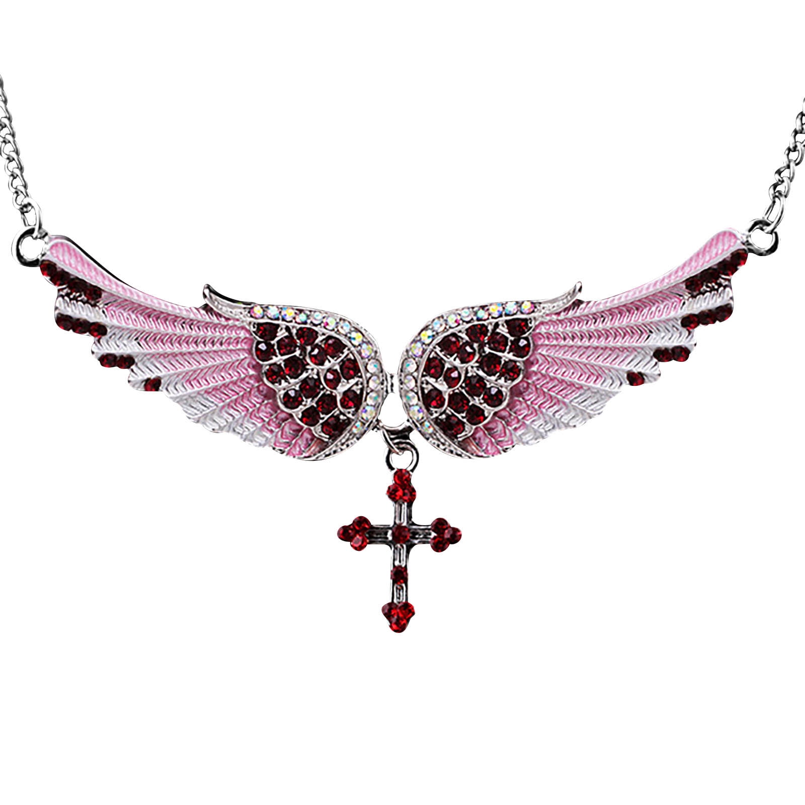 Ausyst Necklaces for Women Angel Wing Pendant Necklace Diamond Wing ...