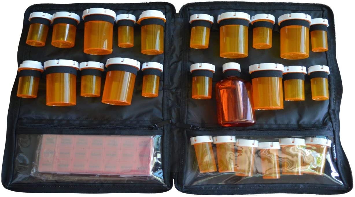 Buy Razbag Elite Medication Bag Butterfly Loops to Store 6 Large Pill ...