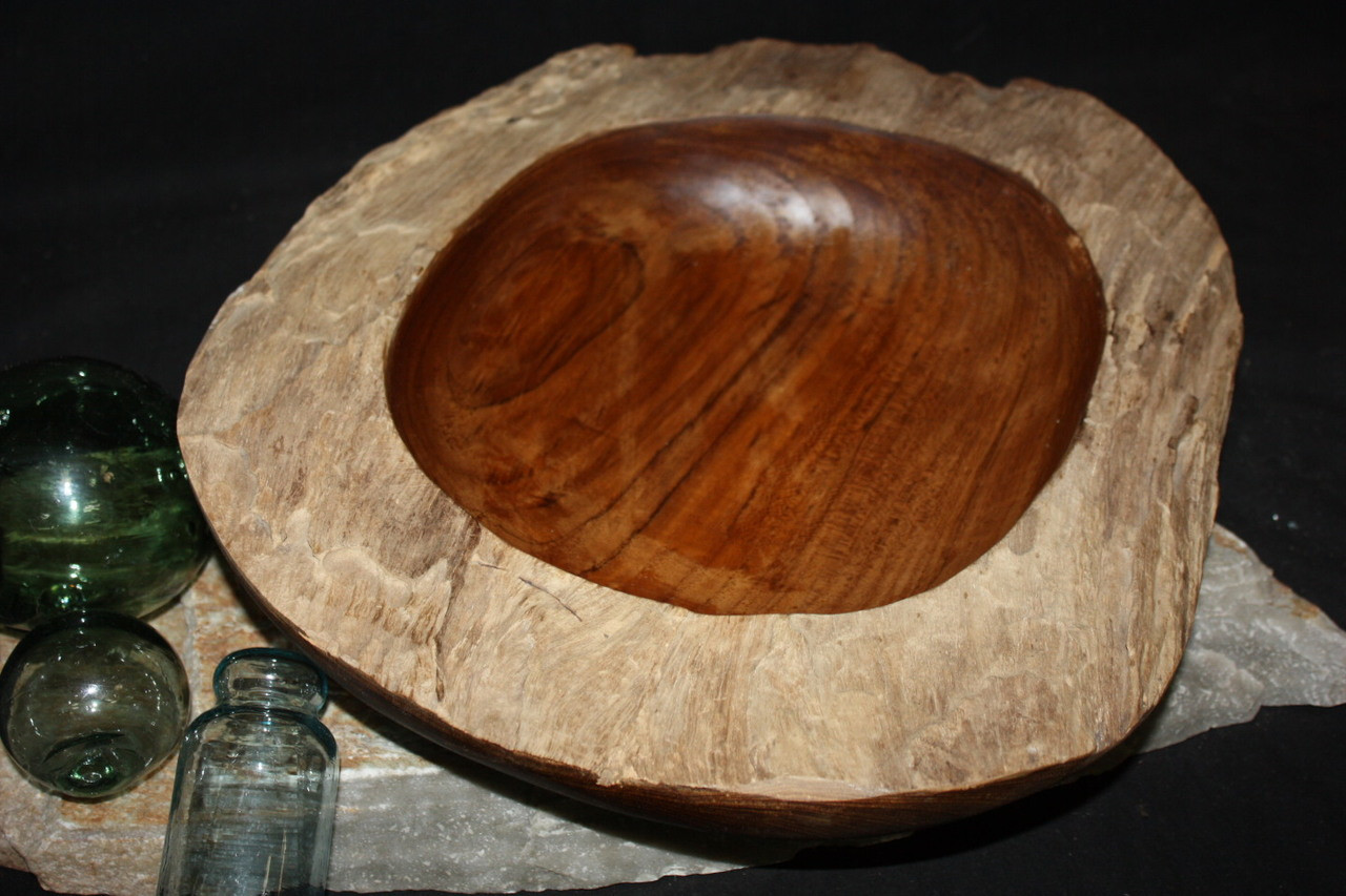 Rustic Teak Wooden Bowl 15"X16"X4" Teak Root | #HWA220 - Walmart.com