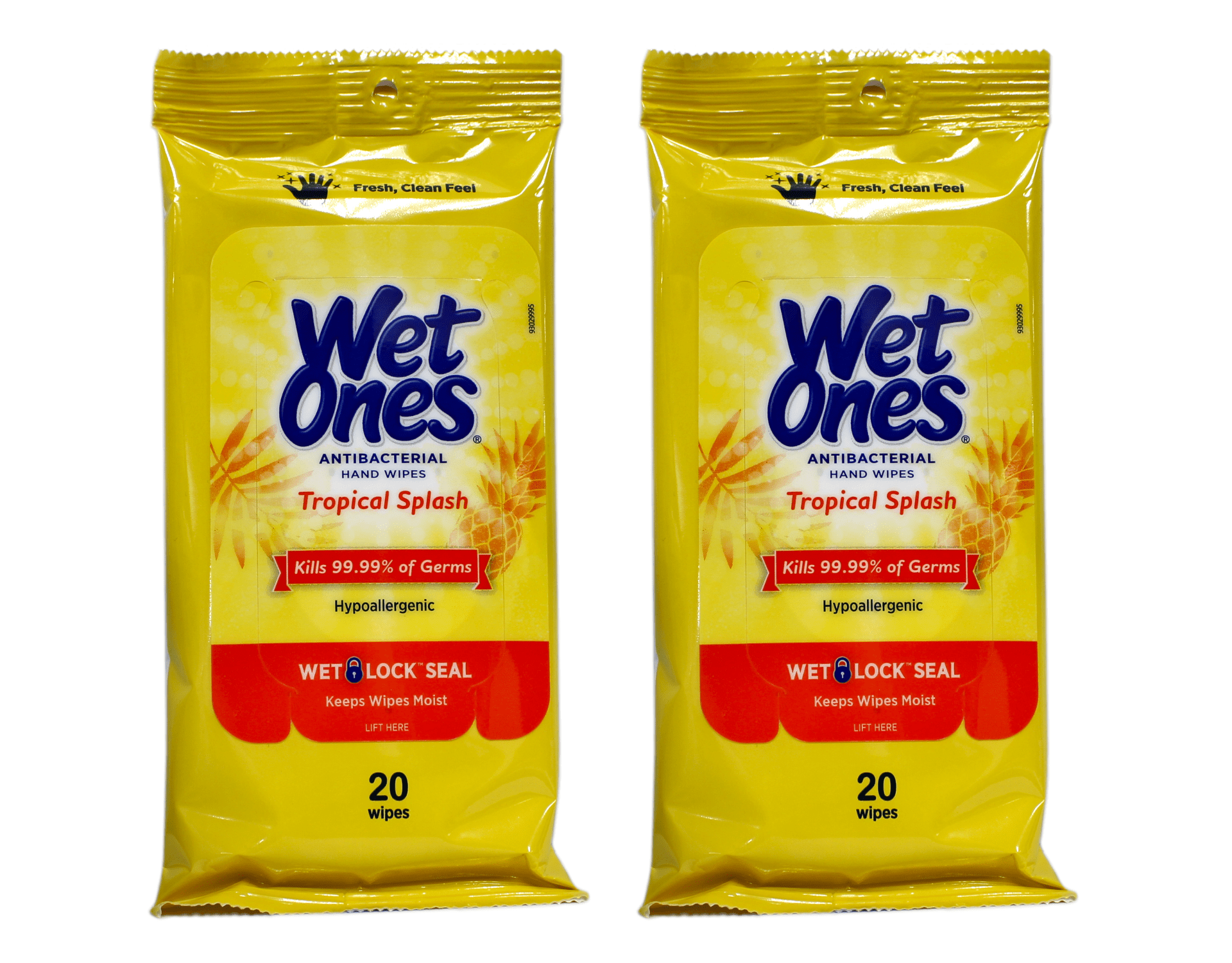 Wet Ones Antibacterial Hand Wipes, Tropical Splash Scent, 20 Count ...