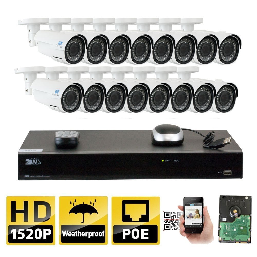GW 16 Channel H.265 NVR 4MP (2592 x 1520) Power Over Ethernet IP Camera ...