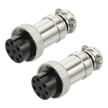 Uxcell Aviation Connector GX16 7 Pins 16mm Silver Female Wire Panel ...