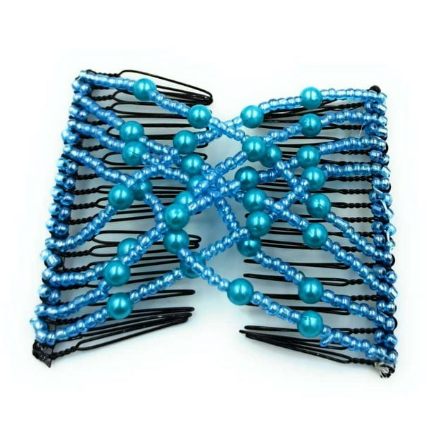 Peineta doble para el Cabello con Bolitas de Acrilico azul Genérico ...