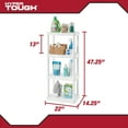 Hyper Tough 4-Shelf White Plastic Storage Shelf, 22" W x 14" D x 47" H ...