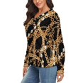 Baroque Chain V Neck Sweater Winter Clothes Long Sleeve Knitwear