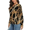 Baroque Chain V Neck Sweater Winter Clothes Long Sleeve Knitwear