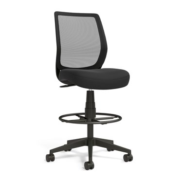 Union & Scale Essentials Mesh Back Fabric Drafting Stool Black (UN59384 ...
