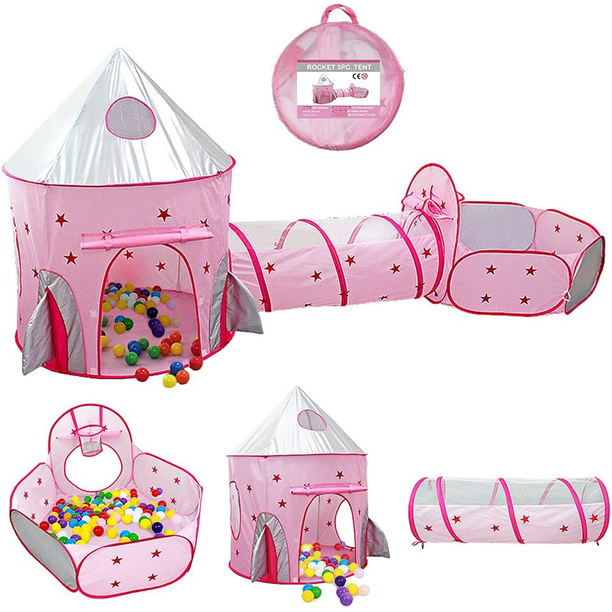 Click here for Grm 3 In 1 Princess Castle Kids Play Tent tunnel &... prices