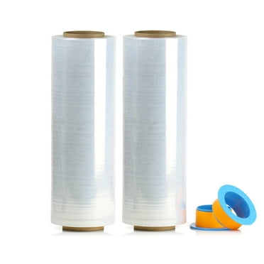 SnagHub Stretch Film, 4 Rolls Pallet Wrap Stretch Film Hand Shrink Wrap,18" x 1500 Ft Stretch ...